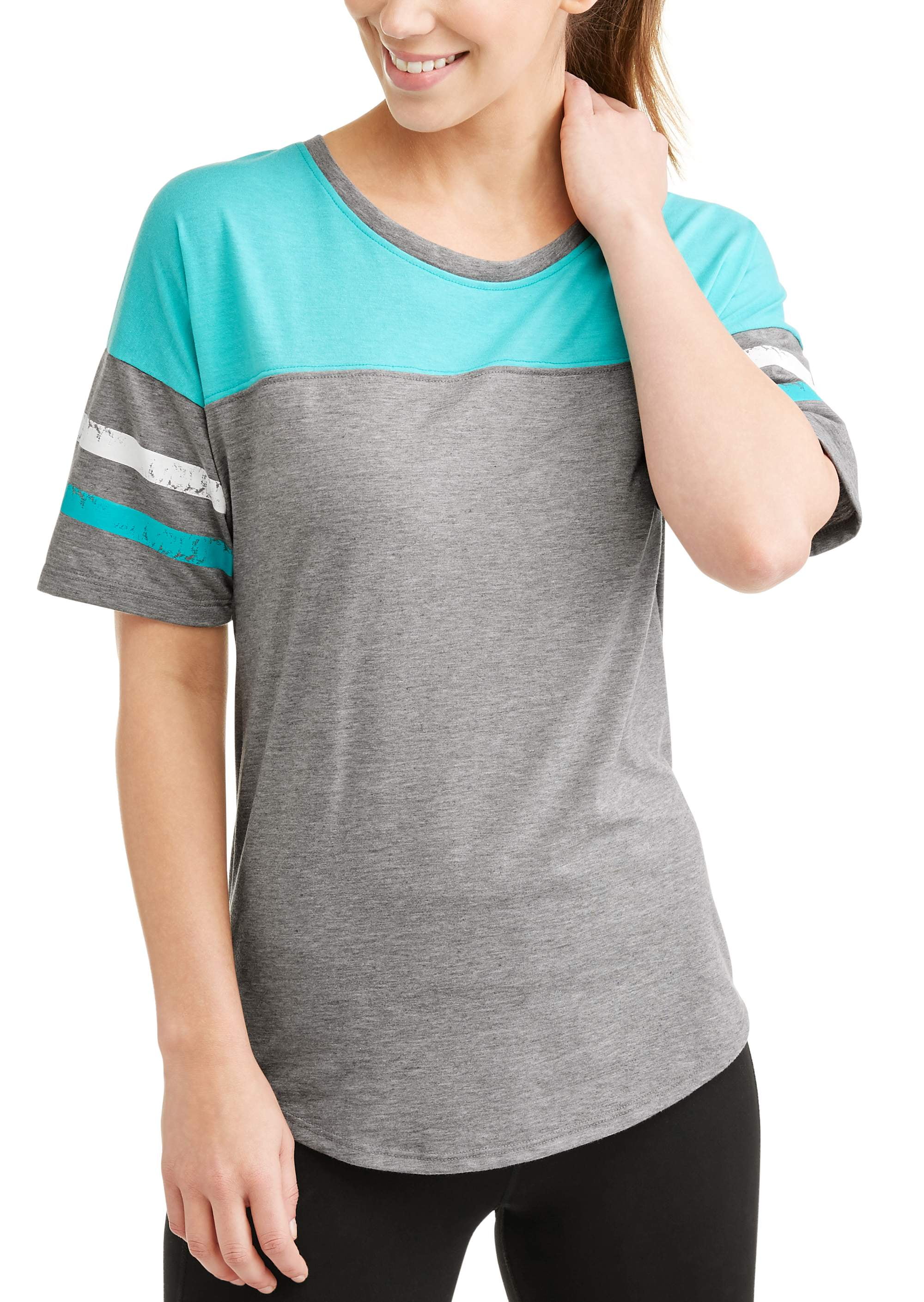 Women's Active Varsity Graphic & Solid Baseball T-Shirt - Walmart.com