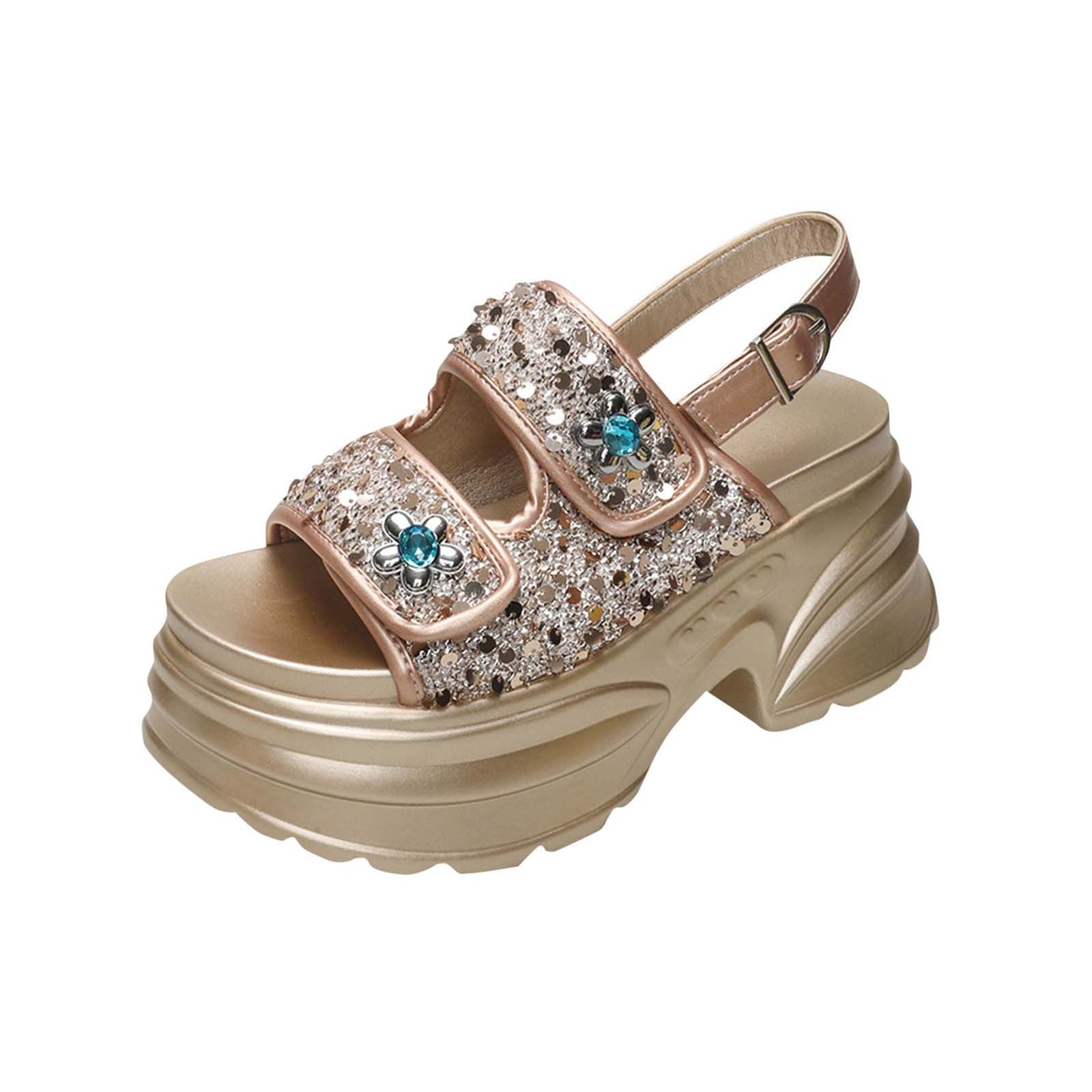 Women's Adjustable Hook and Loop Open Toe Platform Sport Sandals ...