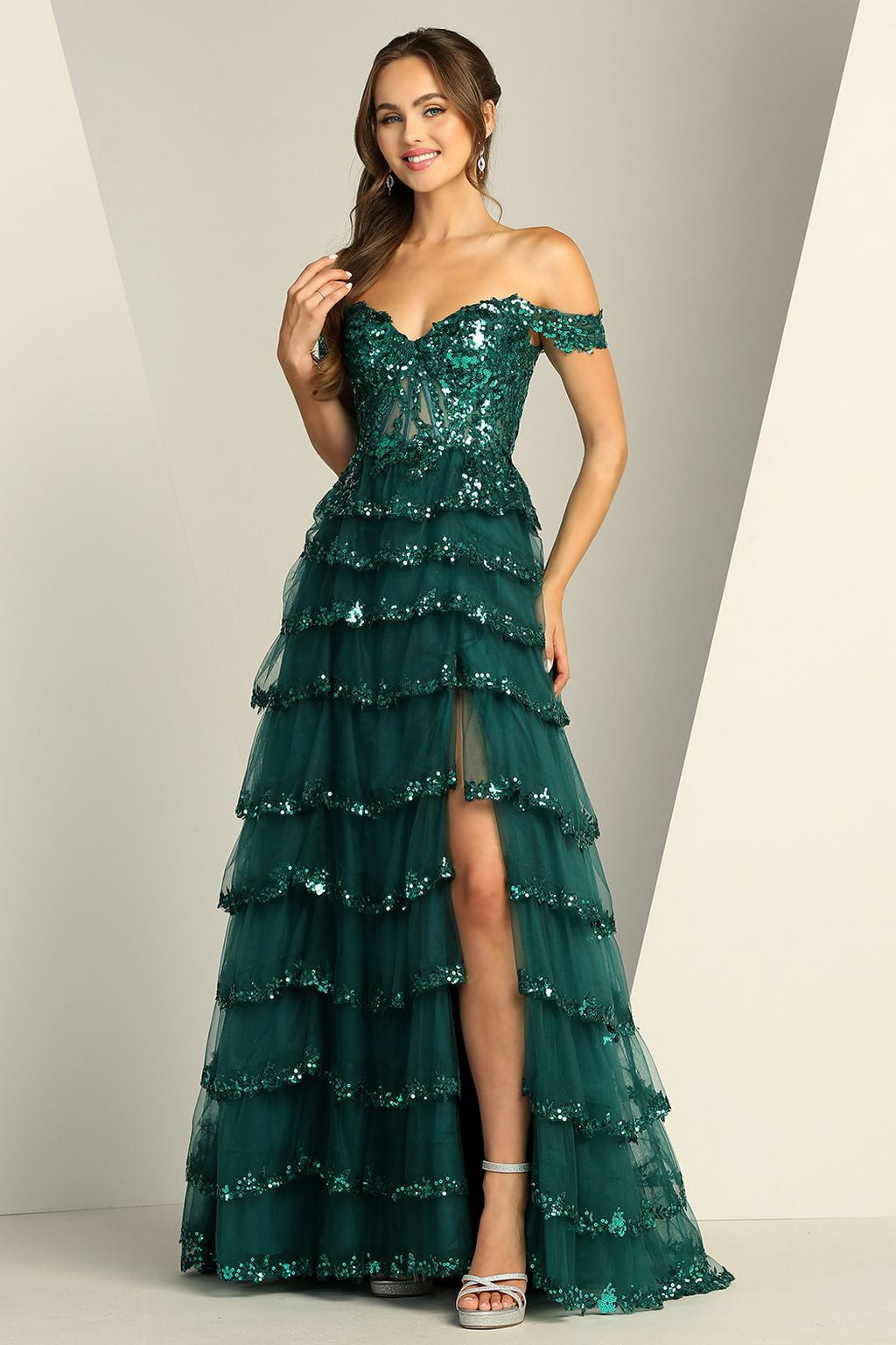Women's Adora Design 3213 Off Shoulder Sequin A-line Long Formal Prom ...