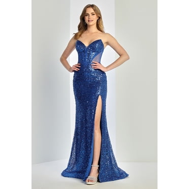 Women's Adora Design 3278 Strapless Beaded Tulle Mermaid Prom 2026 ...