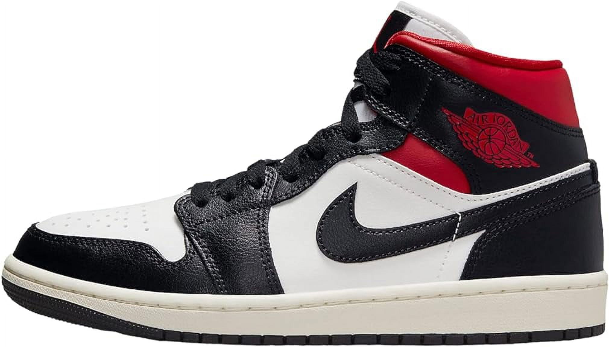 Women's Air Jordan 1 Mid Black/Gym Red-Sail (BQ6472 061) - 8 - Walmart.com