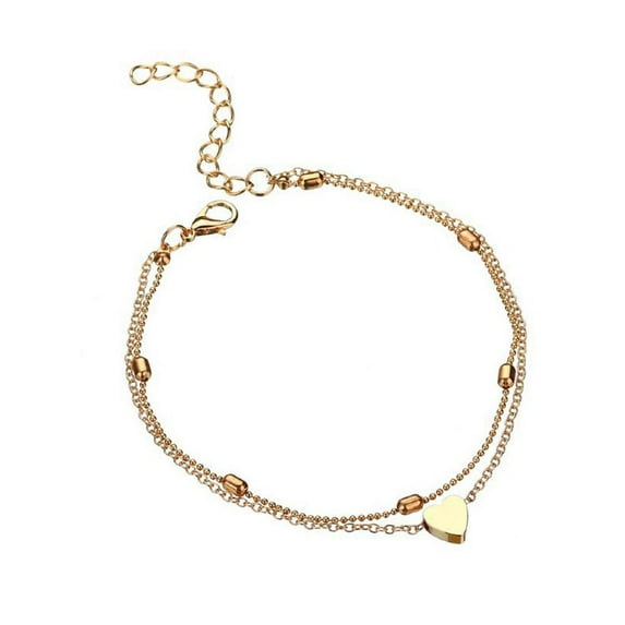 Women's Alloy Anklets with Simple Heart Design for Seaside and Summer ...