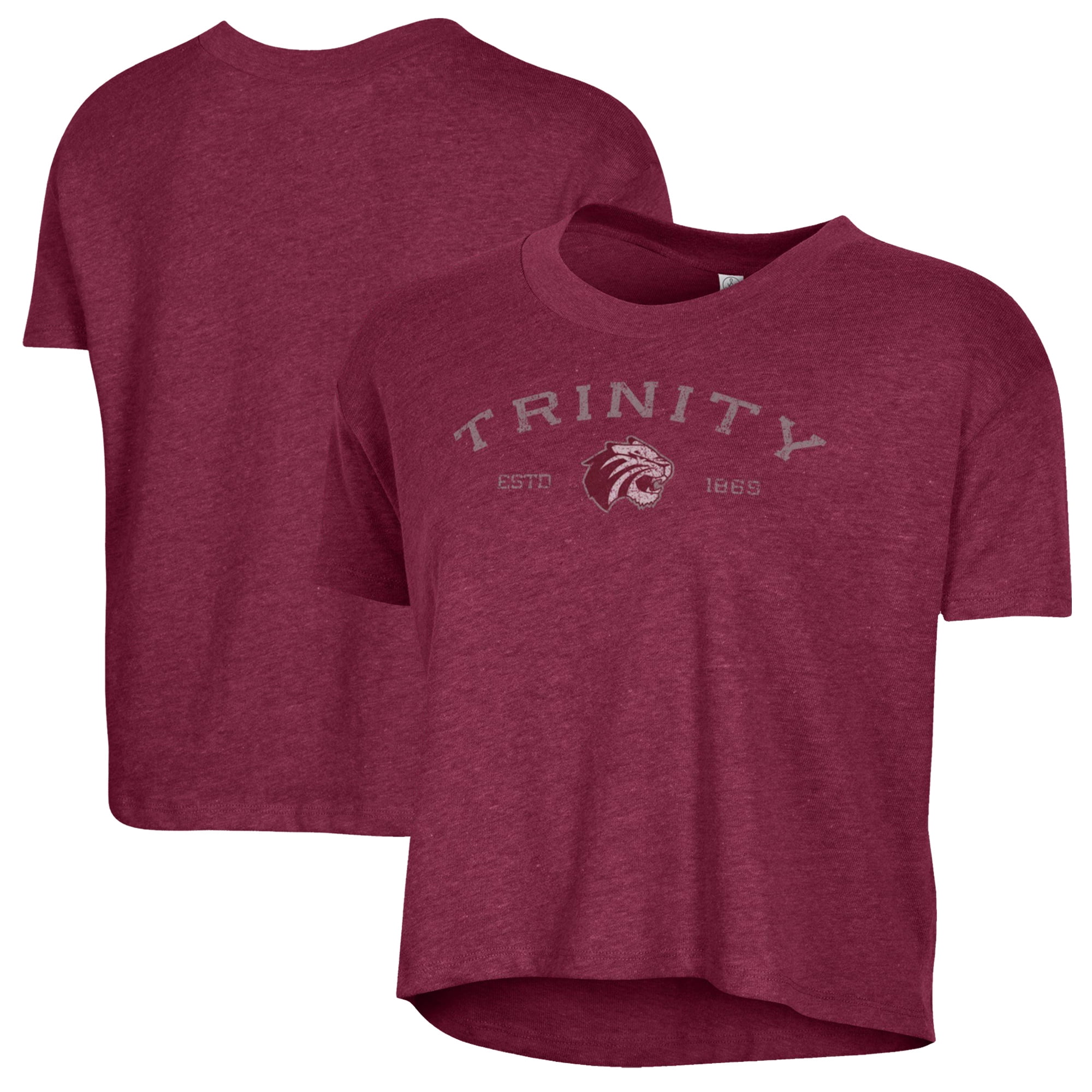 Women's Alternative Apparel Maroon Trinity Tigers Retro Jersey Headliner Cropped T-Shirt ...