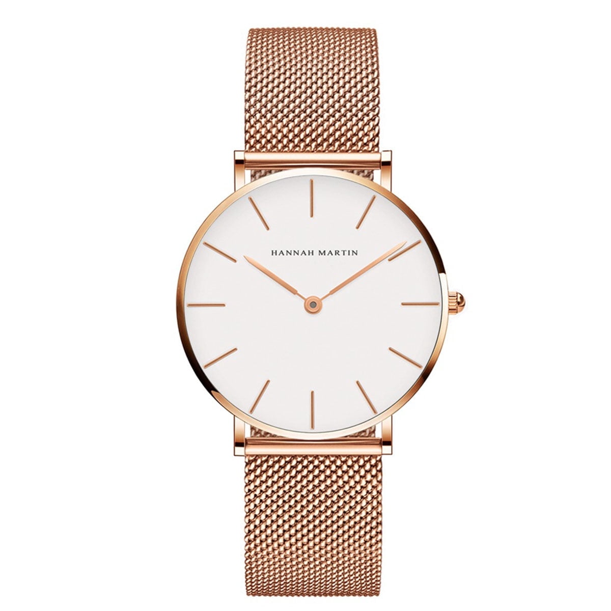 Women's Analog Quartz Watch Rose Gold Stainless Steel Mesh Band Ladies ...