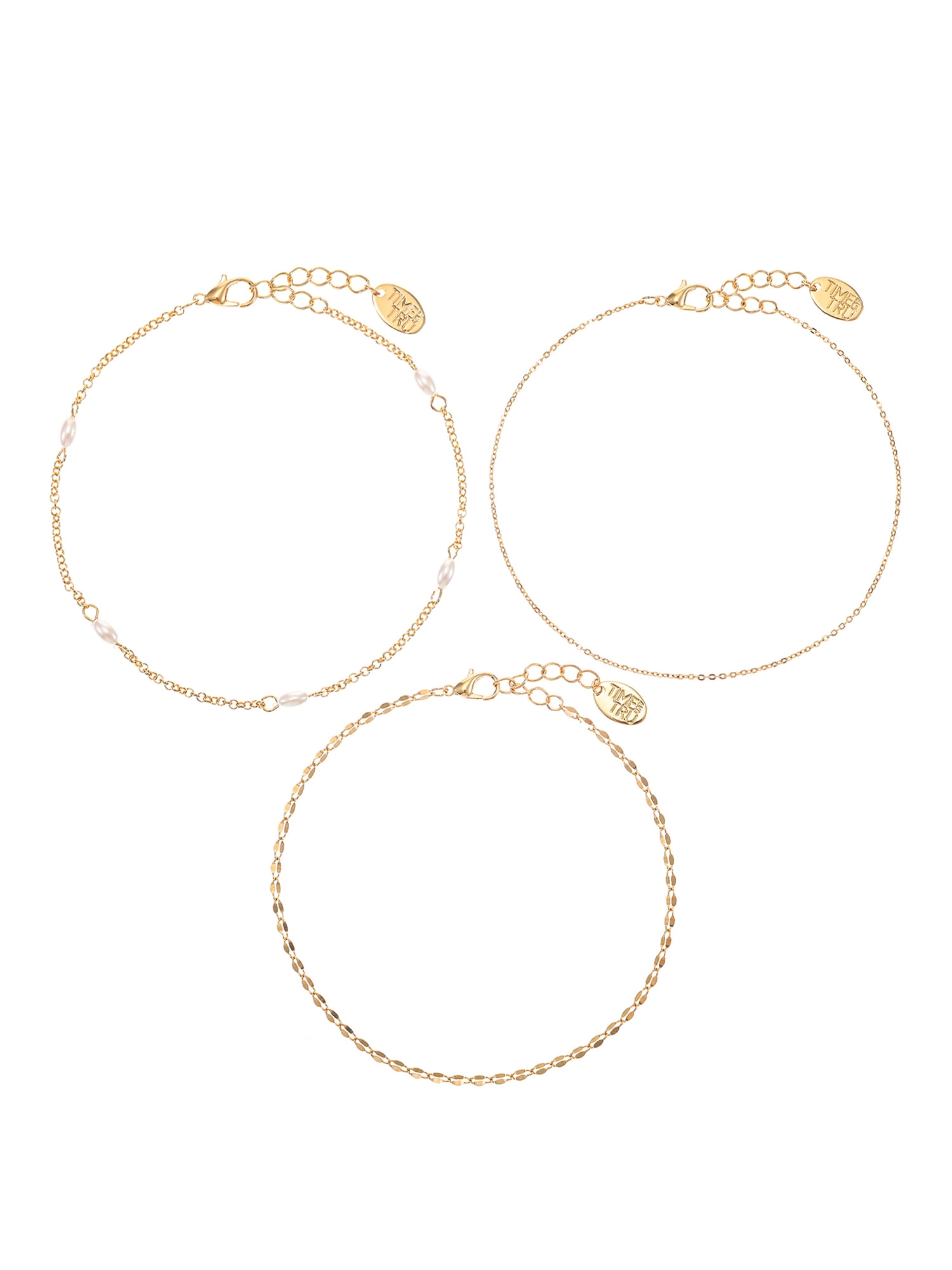 Women's Anklet Set, Cubic Zirconia, 3 Pieces - Walmart.com