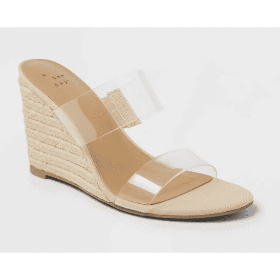 Women's Ansel Double Band Open Toe Wedge Heels with Memory Foam Insole ...