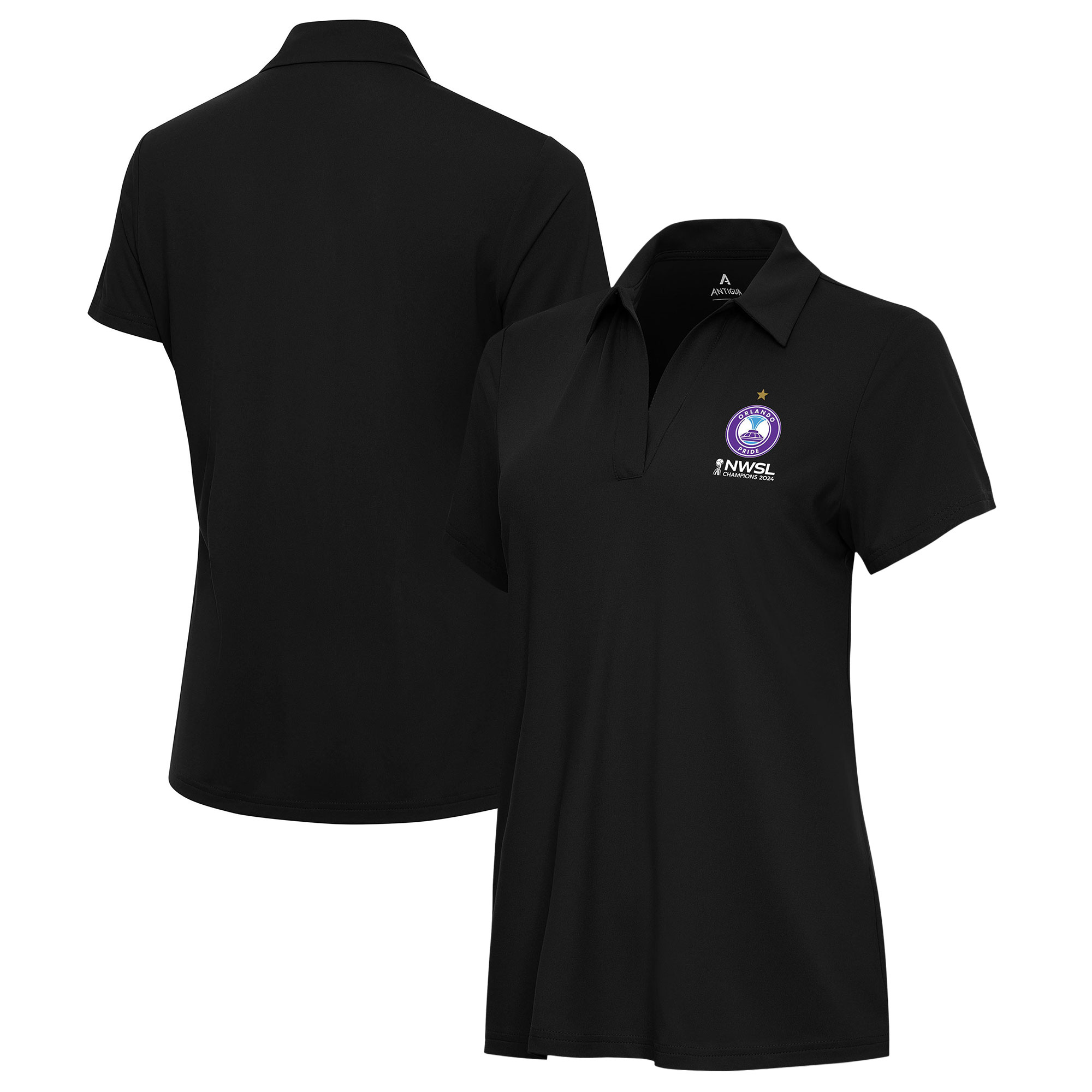 Women's Antigua Black Orlando Pride 2024 NWSL Champions Era Polo ...