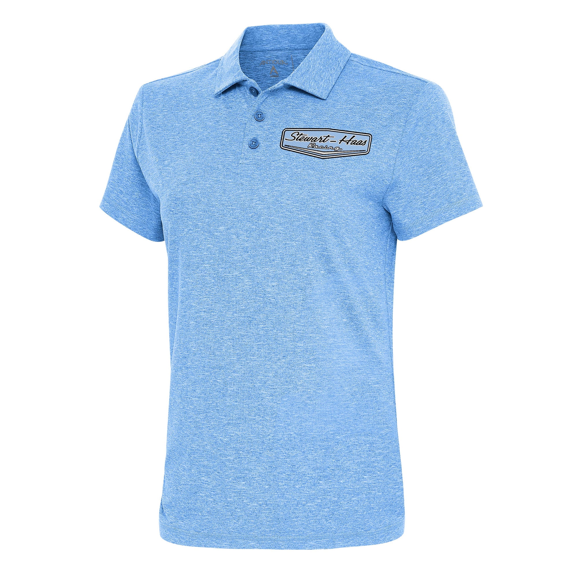 Women's Antigua Heather Powder Blue Stewart-Haas Racing Motivated Polo ...