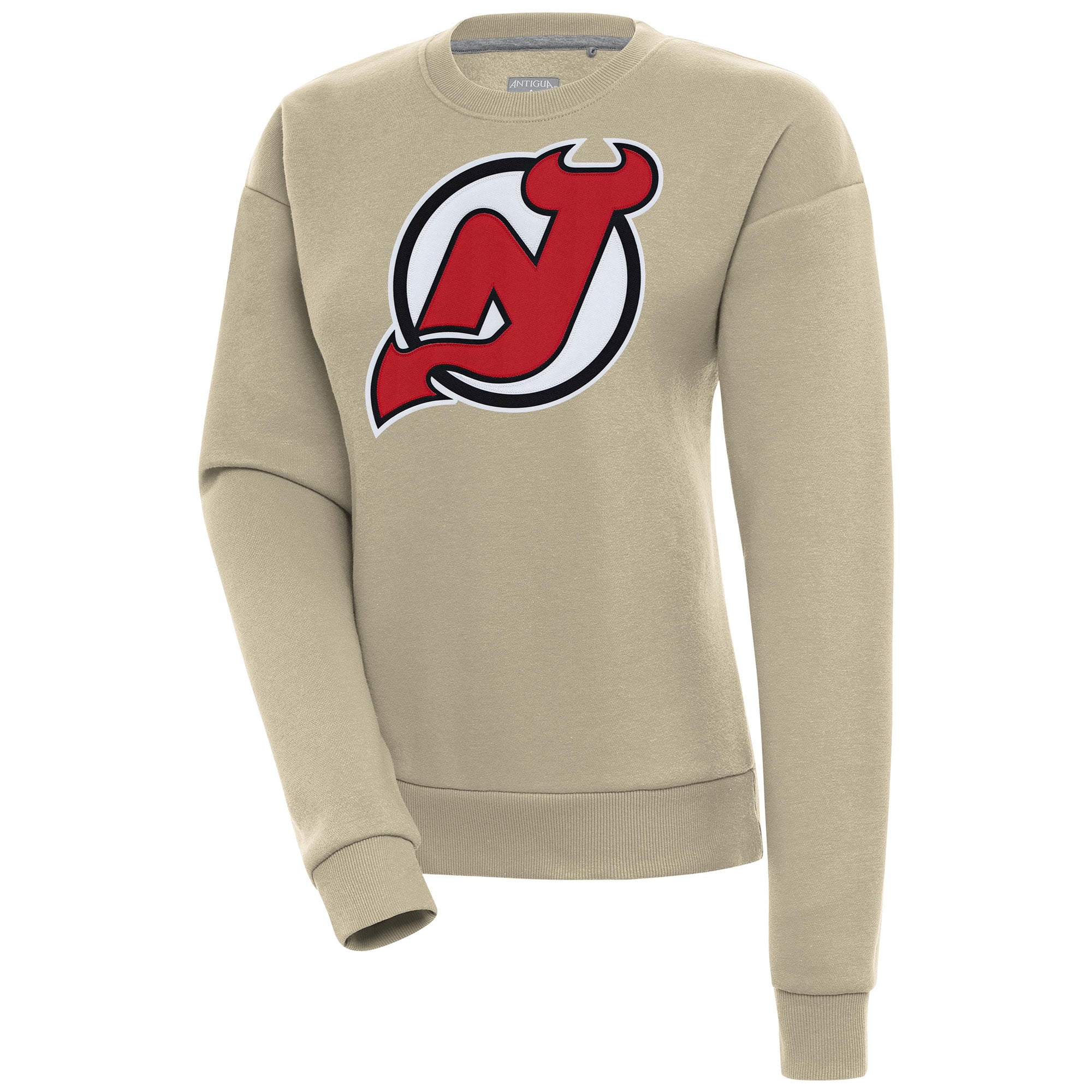 Women's Antigua Khaki New Jersey Devils Victory Pullover Sweatshirt ...