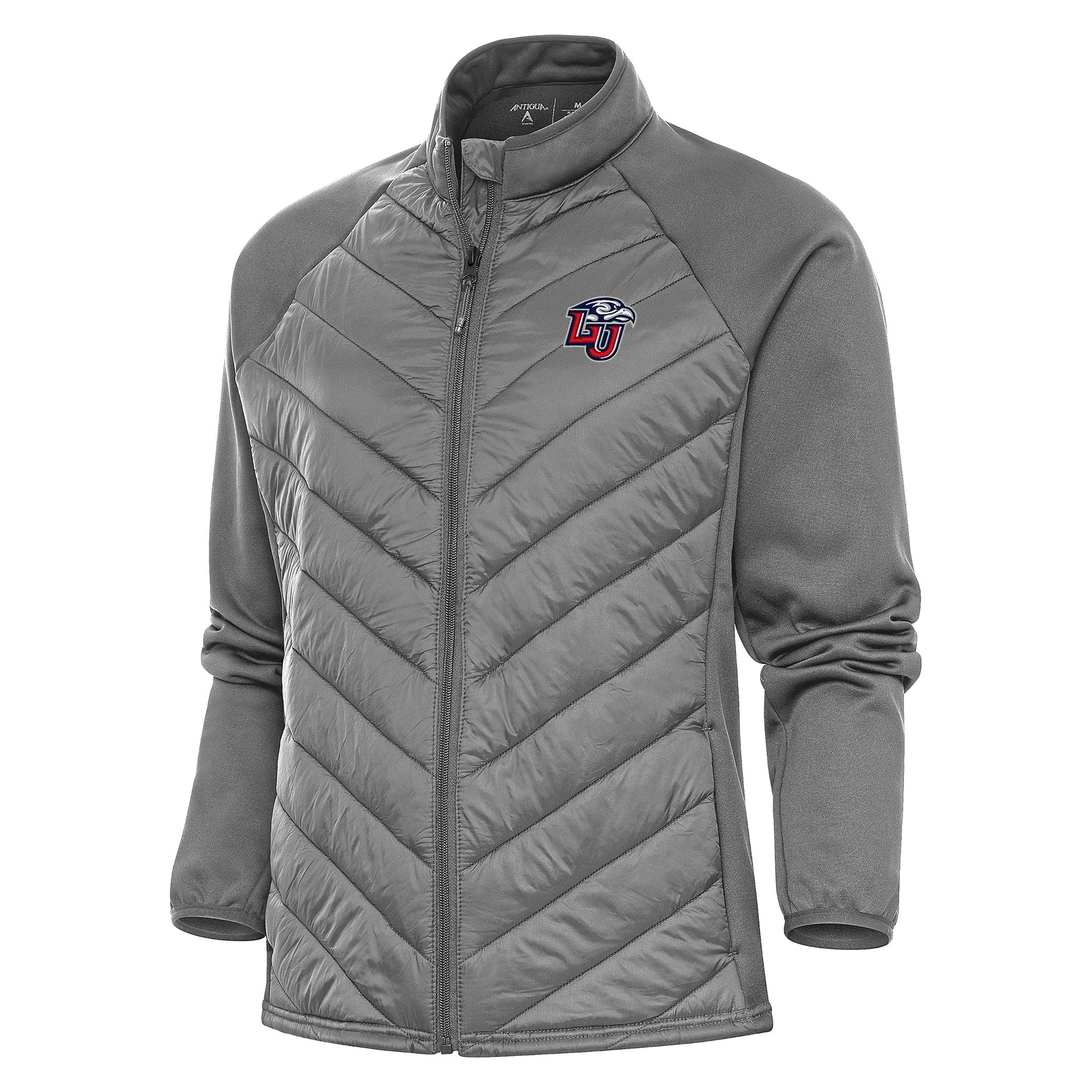 Women's Antigua Steel Liberty Flames Altitude Full-Zip Puffer Jacket ...