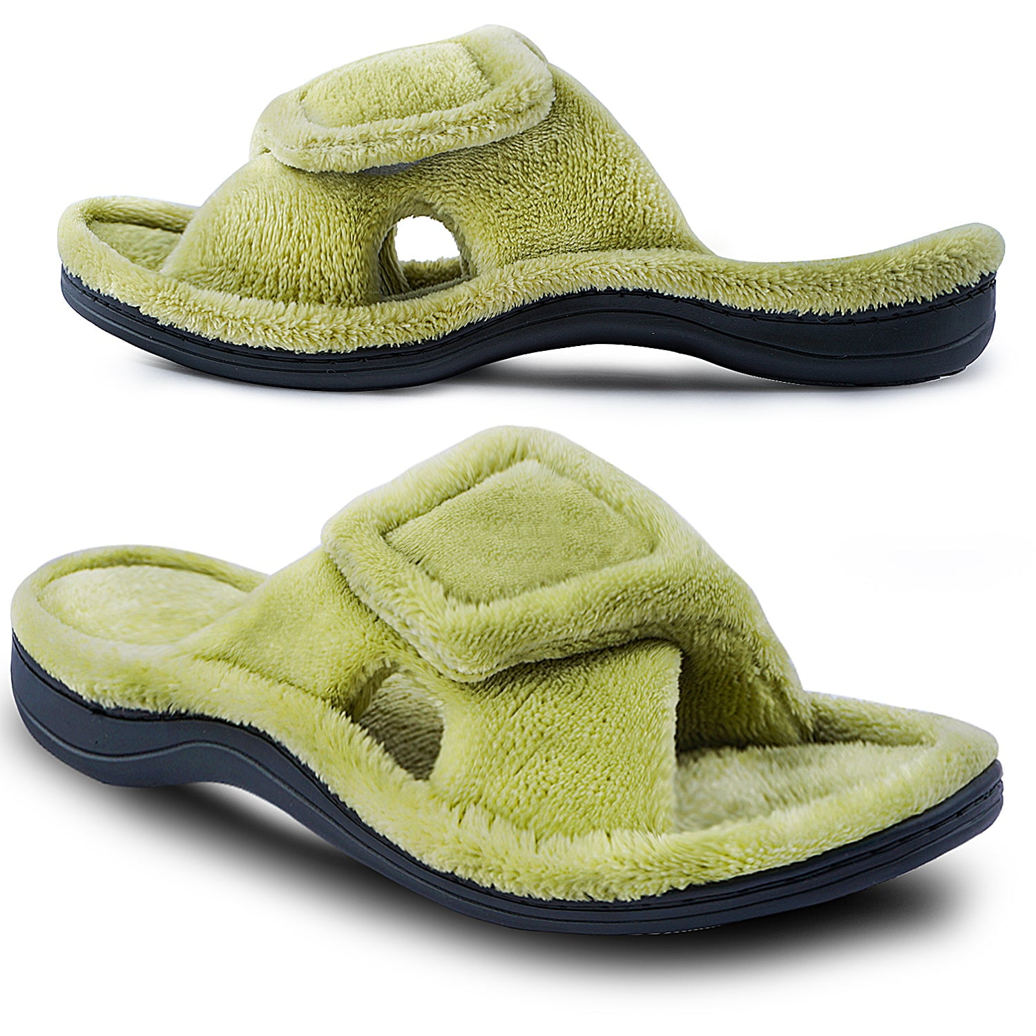 Women's Arch Support Diabetic Slippers Memory Foam House Shoes Orthotic Heel Cup Arthritis Edema ...