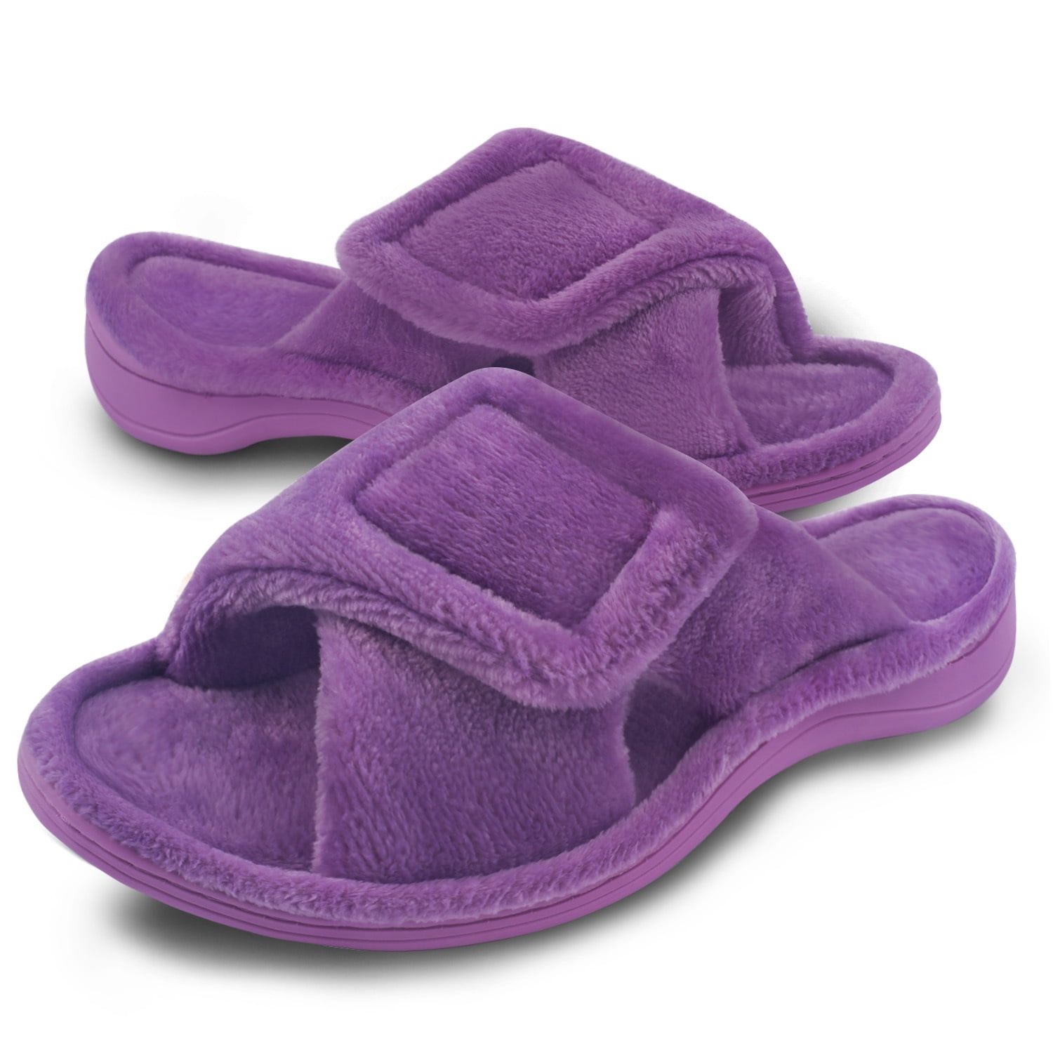 GitUp Women's Diabetic Arch Support Slippers, Memory Foam, Adjustable ...