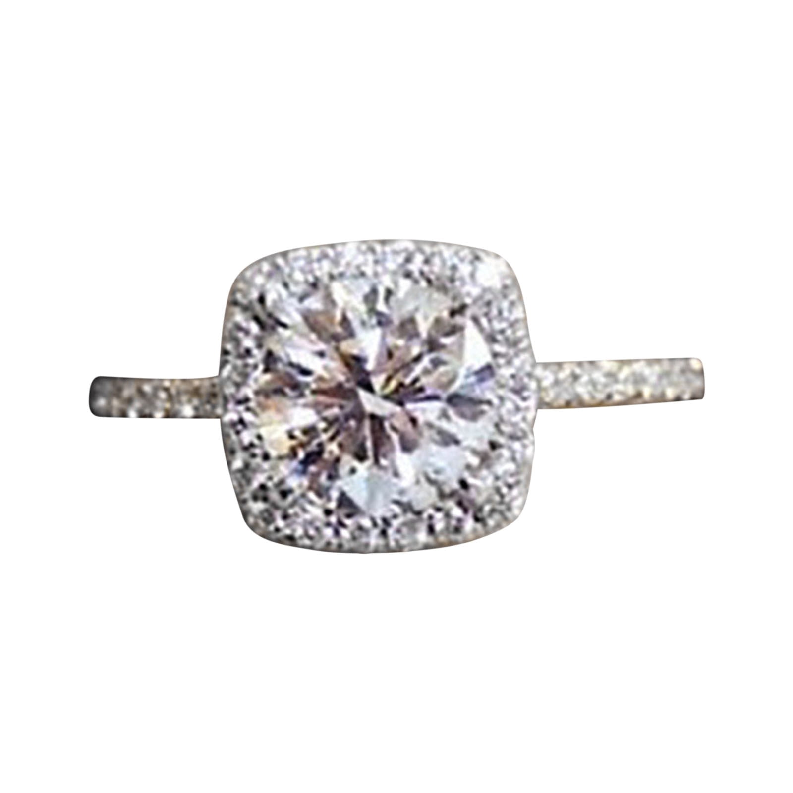 Women's Artificial Diamond Ring Set Exquisite Ring Jewelry Birthday ...