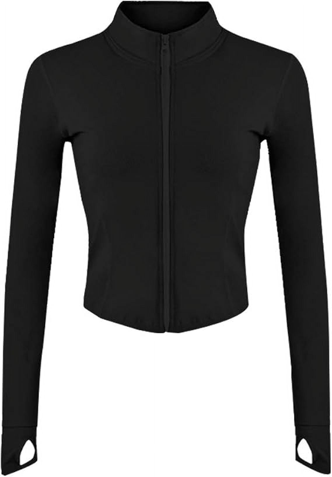 Women's Athletic Full Zip Lightweight Workout Jacket with Thumb Holes ...