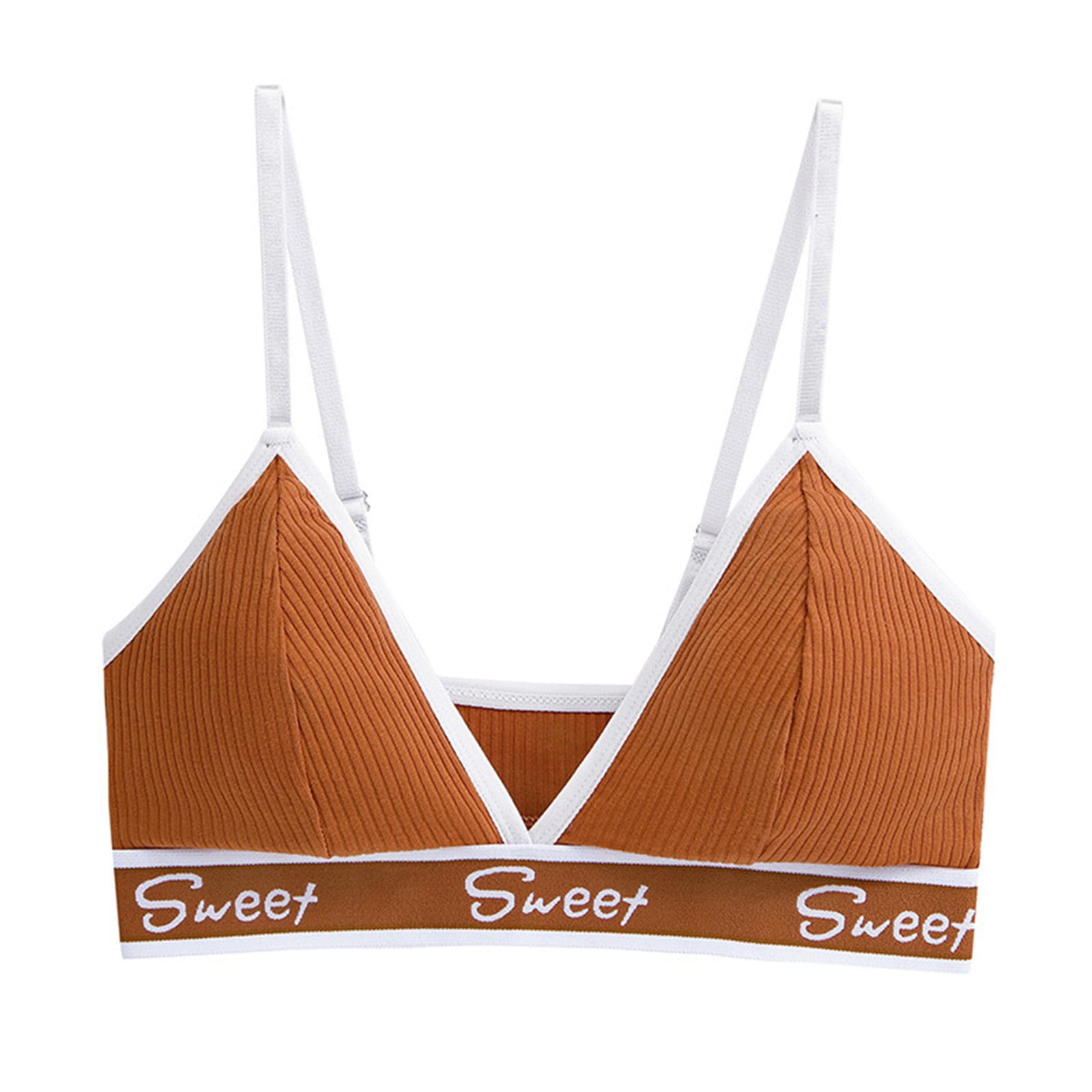 Women's Athletic Lightly Lined Triangle Bralette Barely There Bras for ...