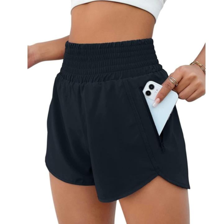 Womens Athletic Shorts High Waisted Running Shorts Pocket Sporty Short