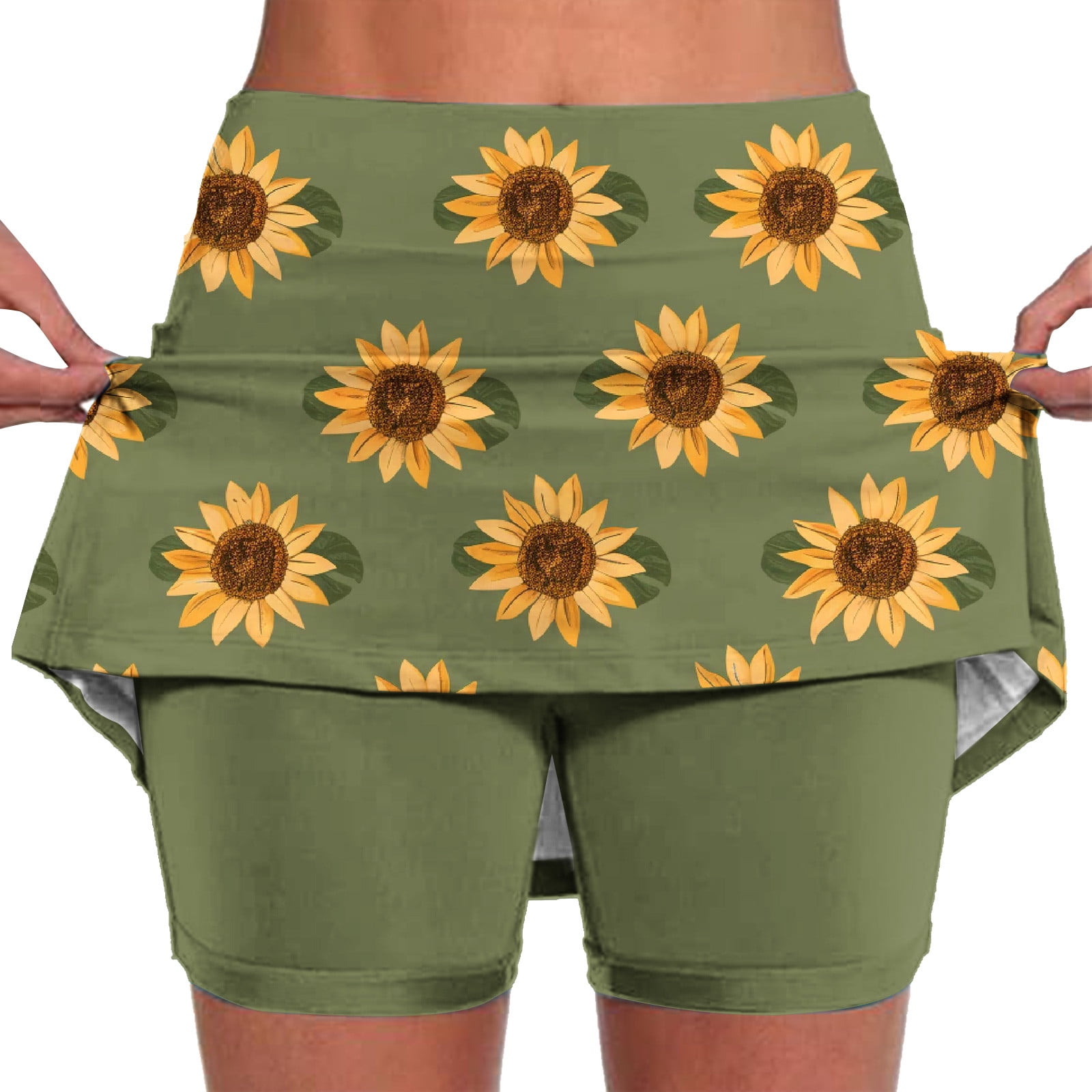 Women's Athletic Tennis Skorts with Pockets Built-in Shorts Golf Active ...