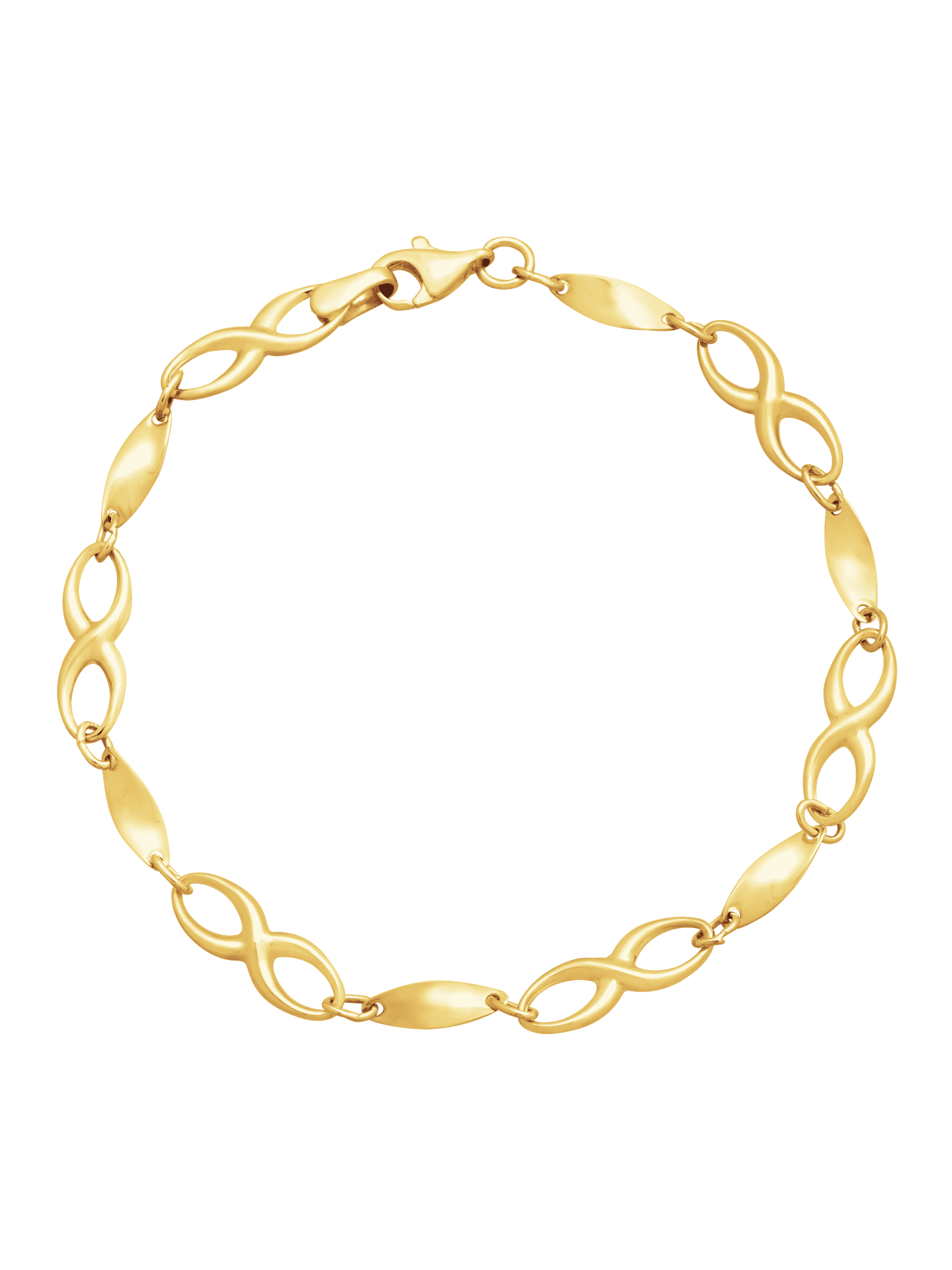 Aurafin™ Collection Women's 14kt Yellow Gold Infinity Link Bracelet, 7 ...