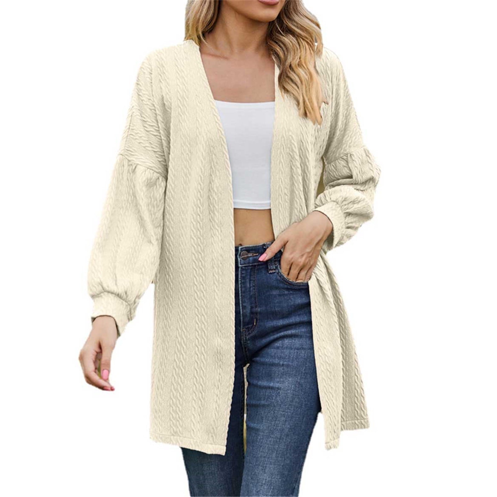 Women's Autumn And Winter New Long Sleeve Solid Loose Cardigan Top ...