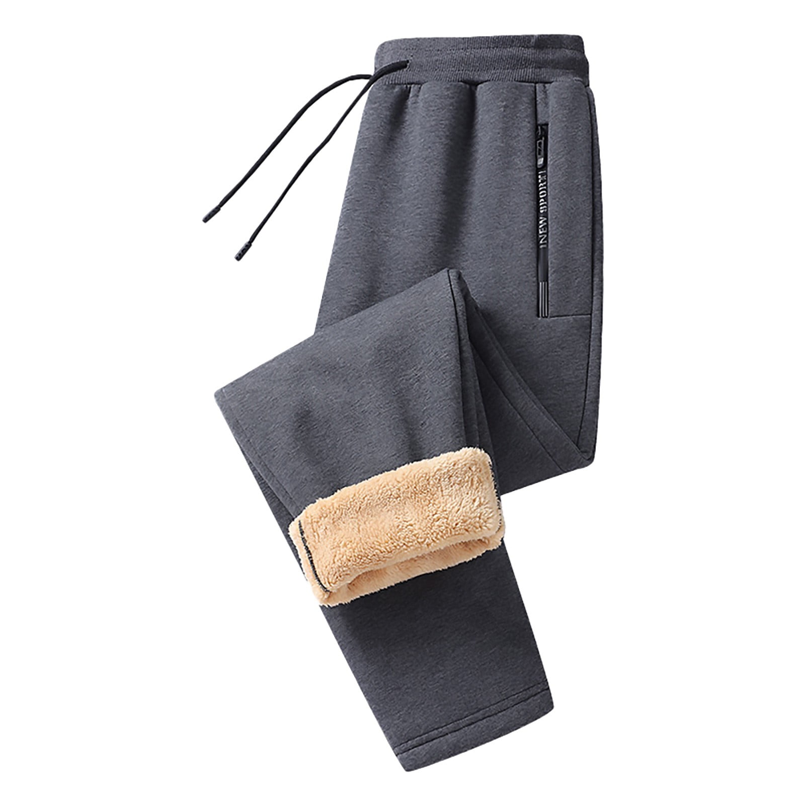 Women's Autumn Winter Thermal Fleece Lined Pants, High Waist Elastic ...