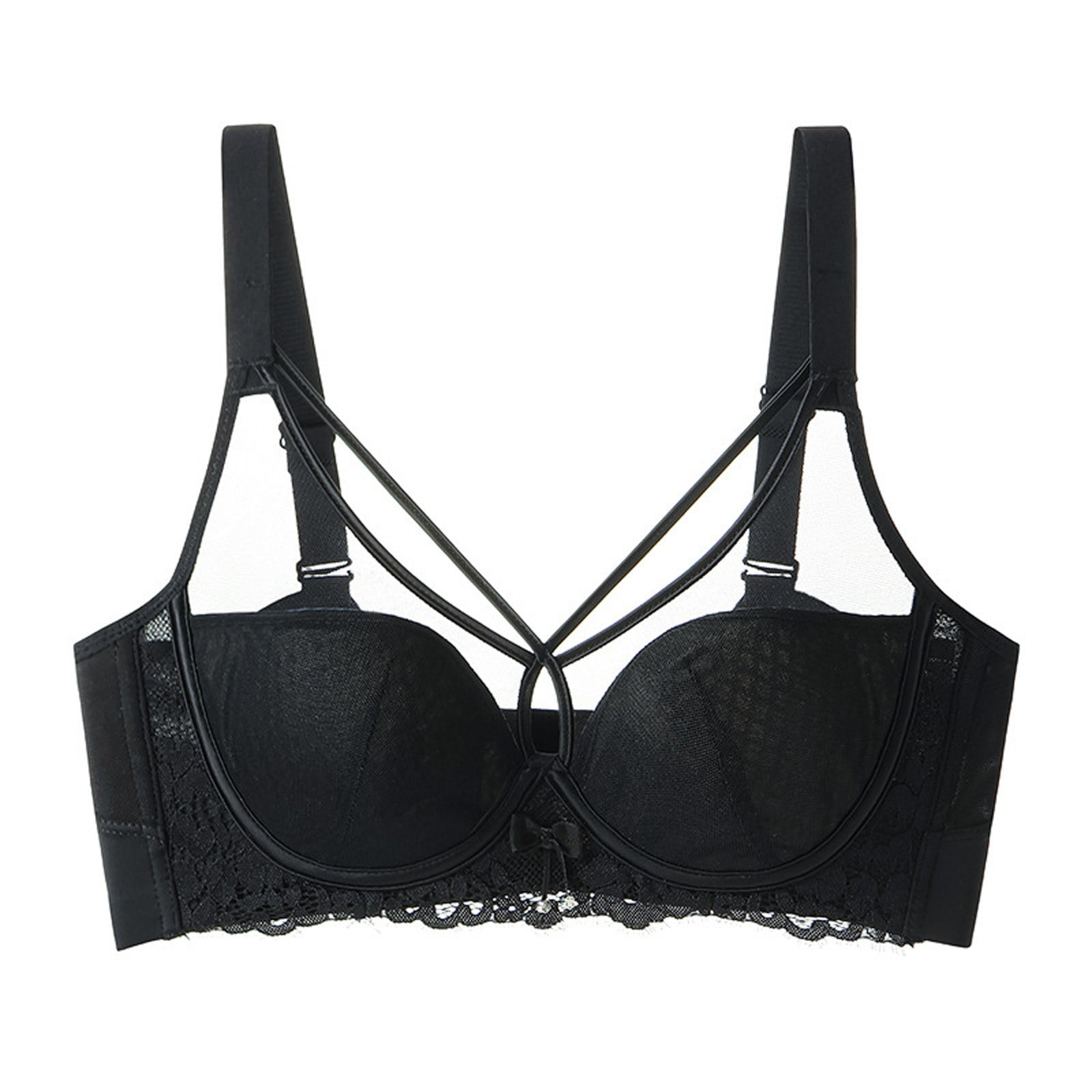 Women's Balconette Bra with Push Up Sexy Lace Demi Half Cup Bra ...