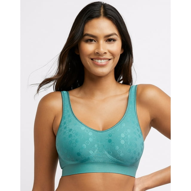 Women's Bali 3488 Comfort Revolution Shaping Wirefree Bra (Cypress Green Dot 2X) - Walmart.com