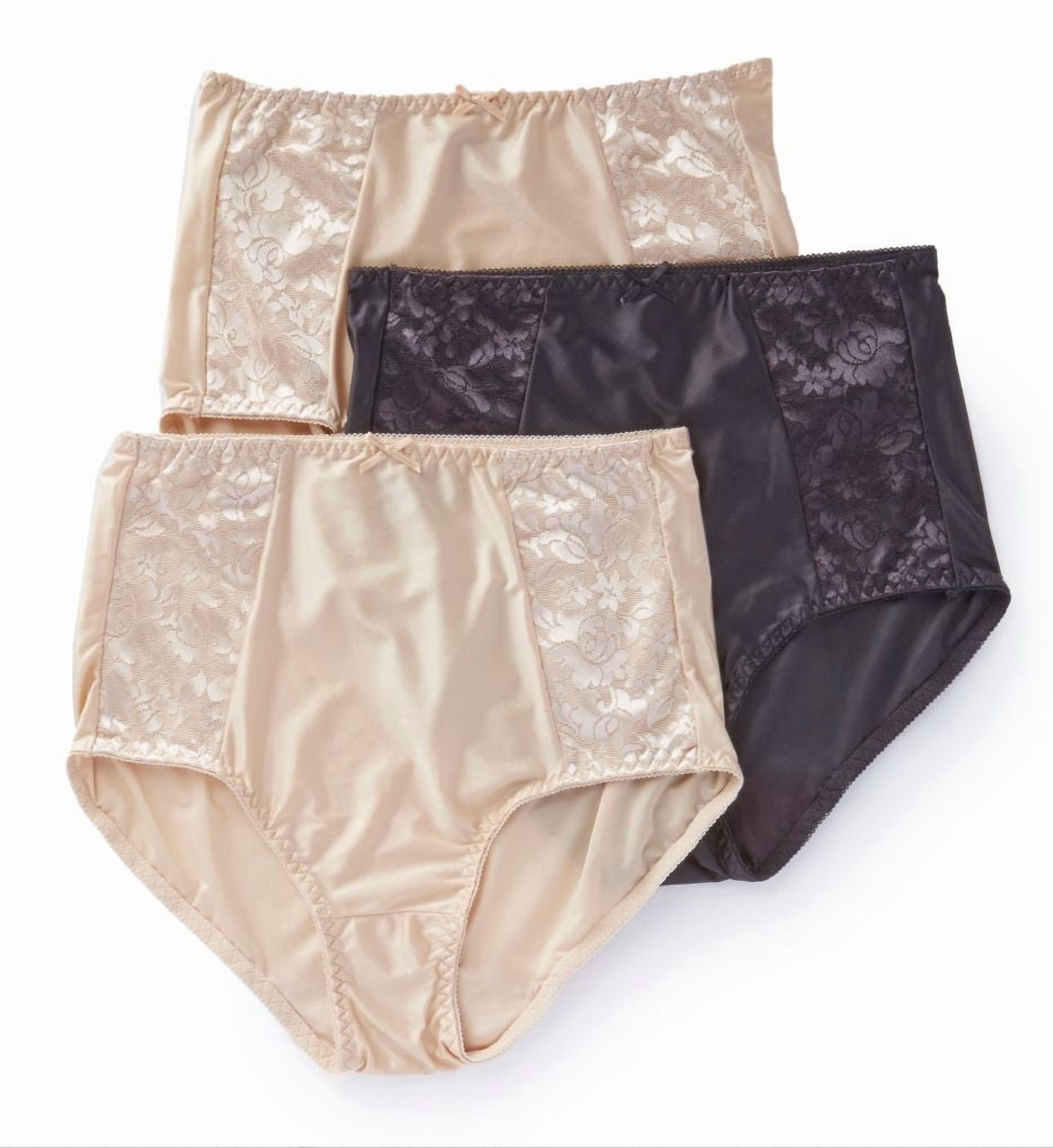 Women's Bali DFDBB3 Double Support Brief Panty - 3 Pack (black/soft ...