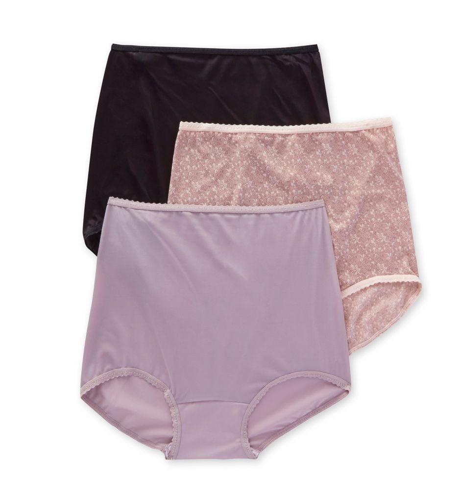 Bali Skimp Skamp Brief, 3-Pack Pink Chic Lace Print/Warm Steel/Black 9 ...
