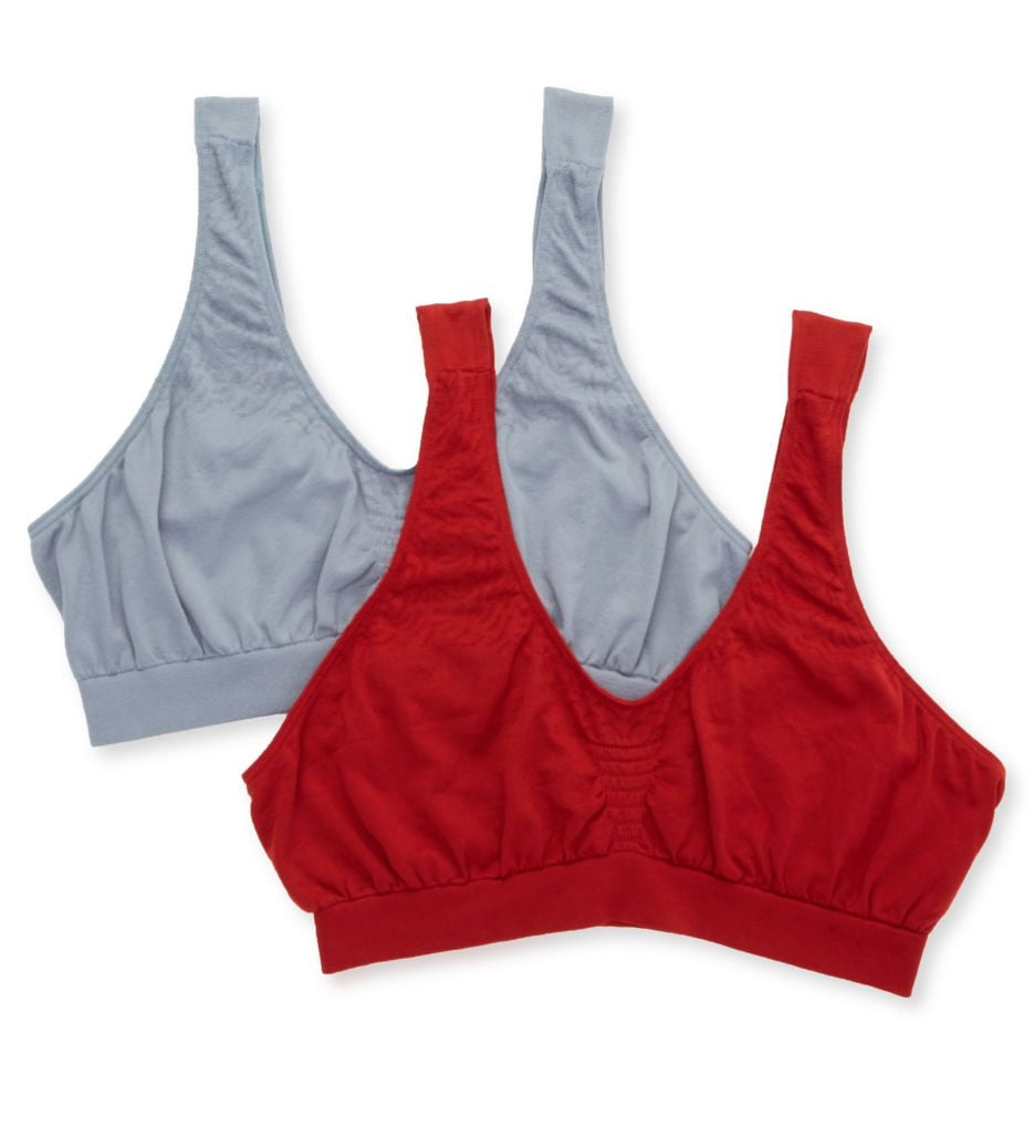 Women's Bali X1J3 Comfort Revolution Microfiber Crop Bra - 2 Pack (Blue ...