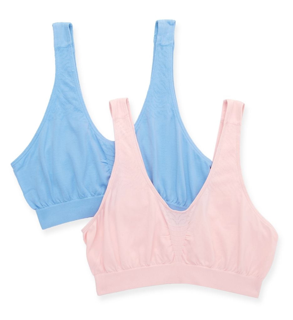 Women's Bali X1J3 Comfort Revolution Microfiber Crop Bra - 2 Pack (Blue ...