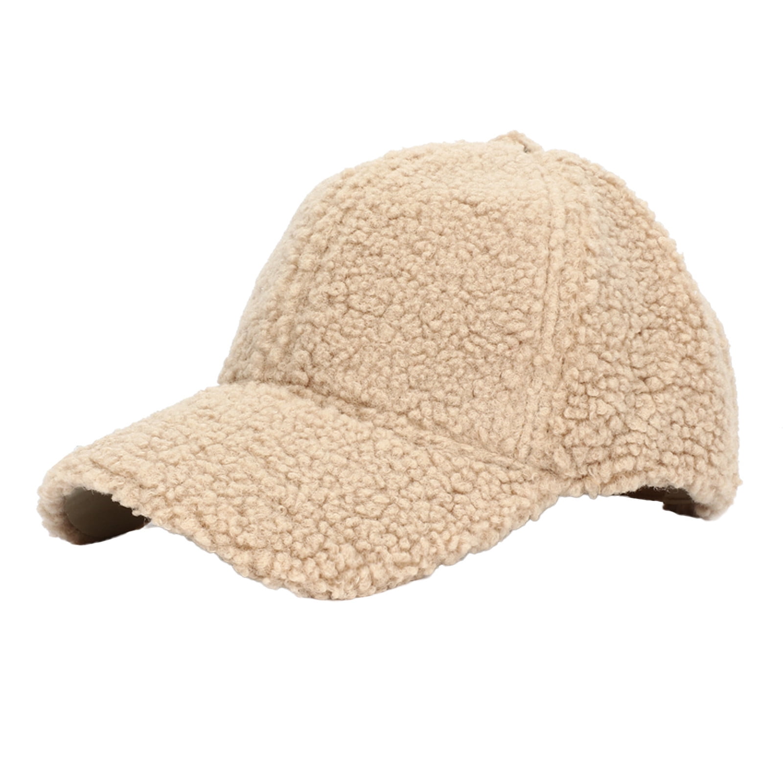 Women's Baseball Caps Lamb Wool Baseball Cap For Men Women Fleece ...