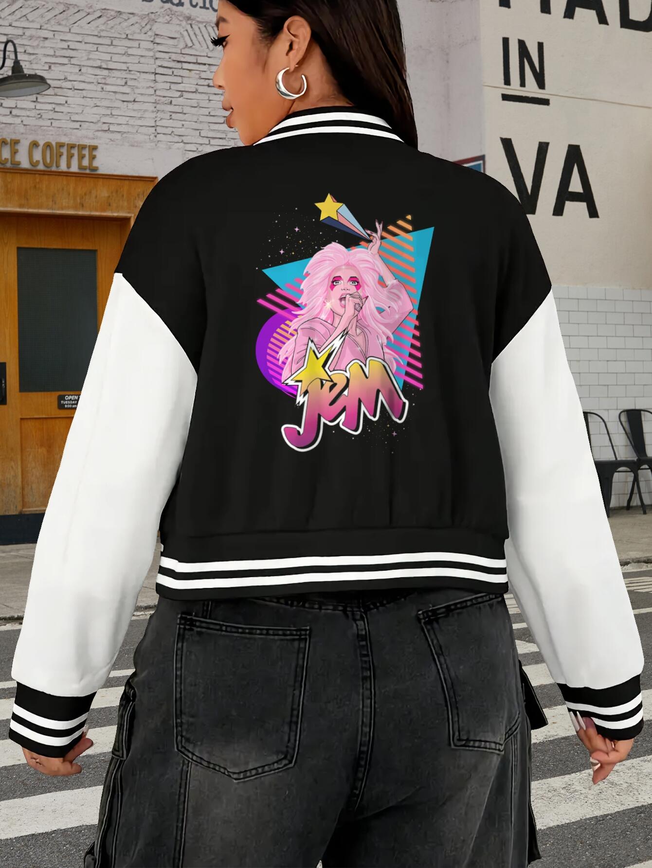 Women's Baseball Jacket Jem Big Size Hoodie Plus Size Bomber Jacket for ...