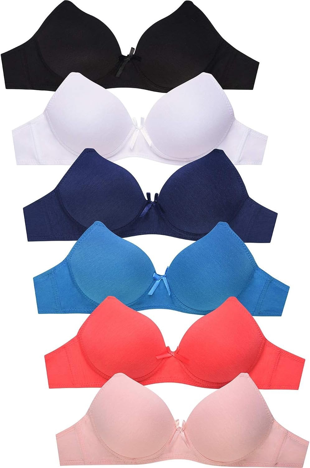 Women's Basic Plain Bras Packs of 6 - Various Styles Hope - no Wire ...