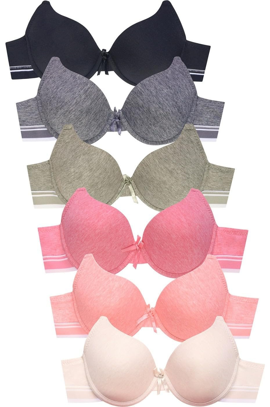 Mamia Women's Basic Lace/Plain Lace Bras Pack of 6- Various Styles Soft1, 34C - Walmart.com