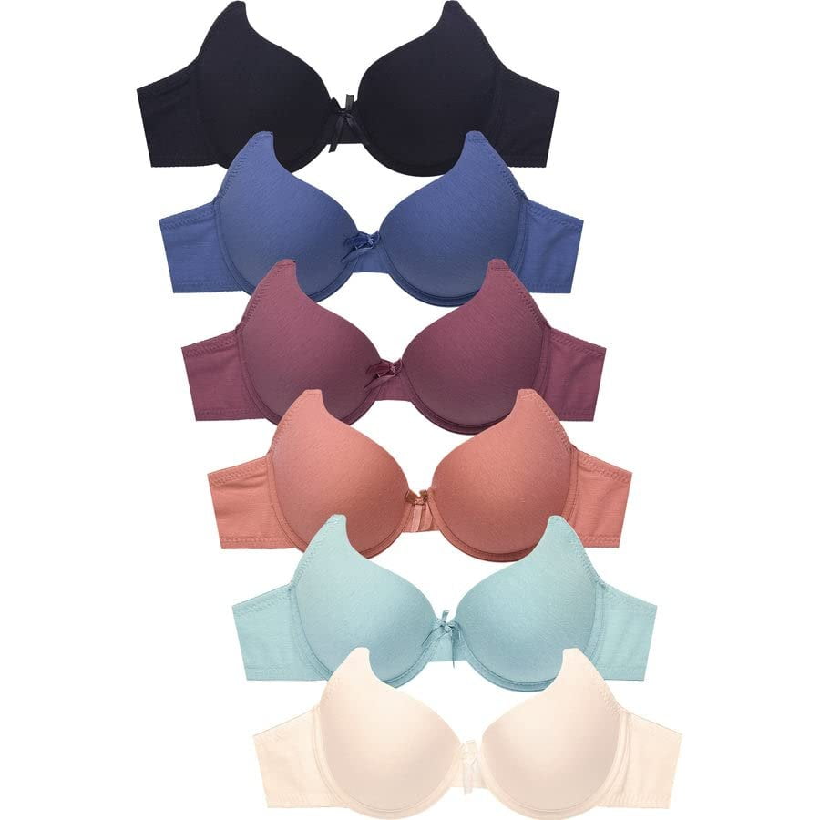 Mamia Women's Basic Lace/Plain Lace Bras Pack of 6- Various Styles ...