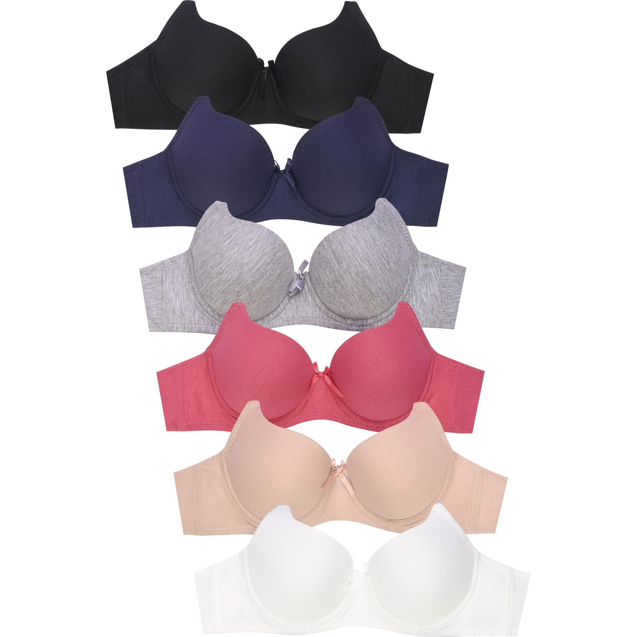 Women's Basic Plain Lace Bras Petite to Plus Size Pack of 6- Various ...