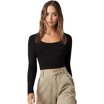 A2Y Women's Basic Solid Stretchable Scoop Neck Long Sleeve Crop Top White XS - Walmart.com