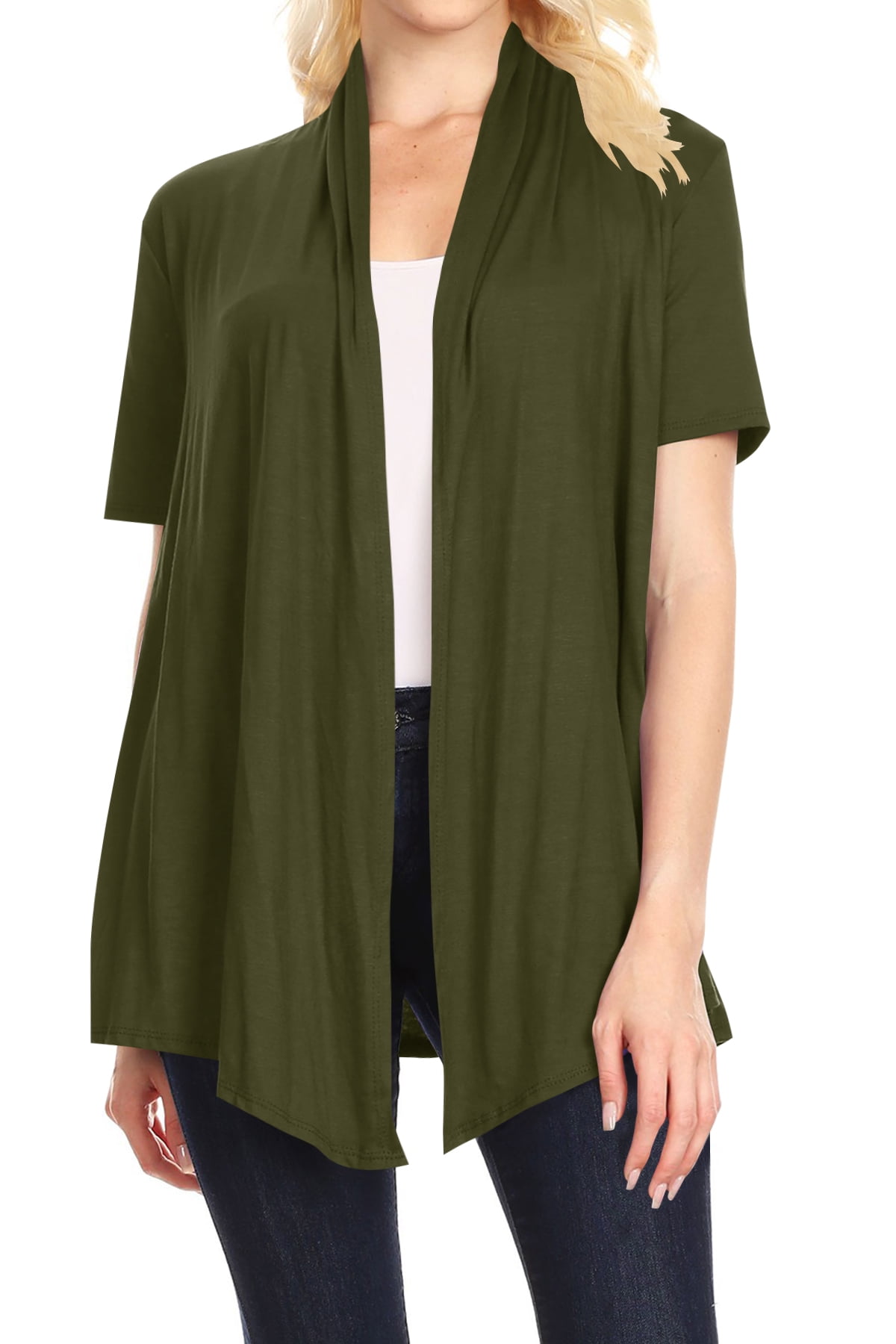 Moa Collection Women's Short Sleeve Open Front Cardigan, Office Wear ...