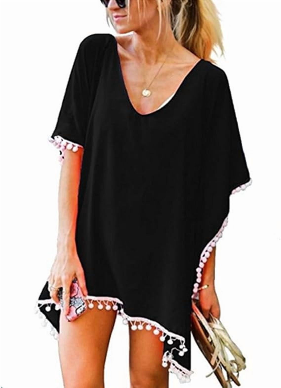 Women's Bathing Suit Cover Up Chiffon Tassel Cover Ups Beach Bikini ...