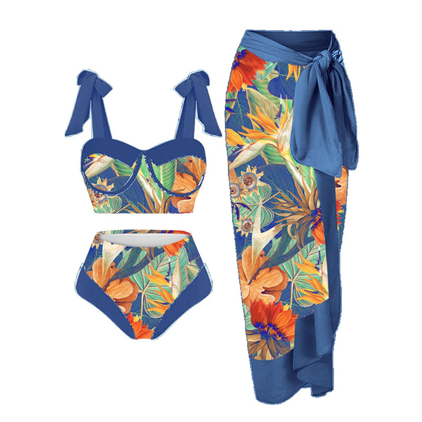 Women's Bathing Suits Vintage Colorblock Abstract Floral Print 1 Piece ...