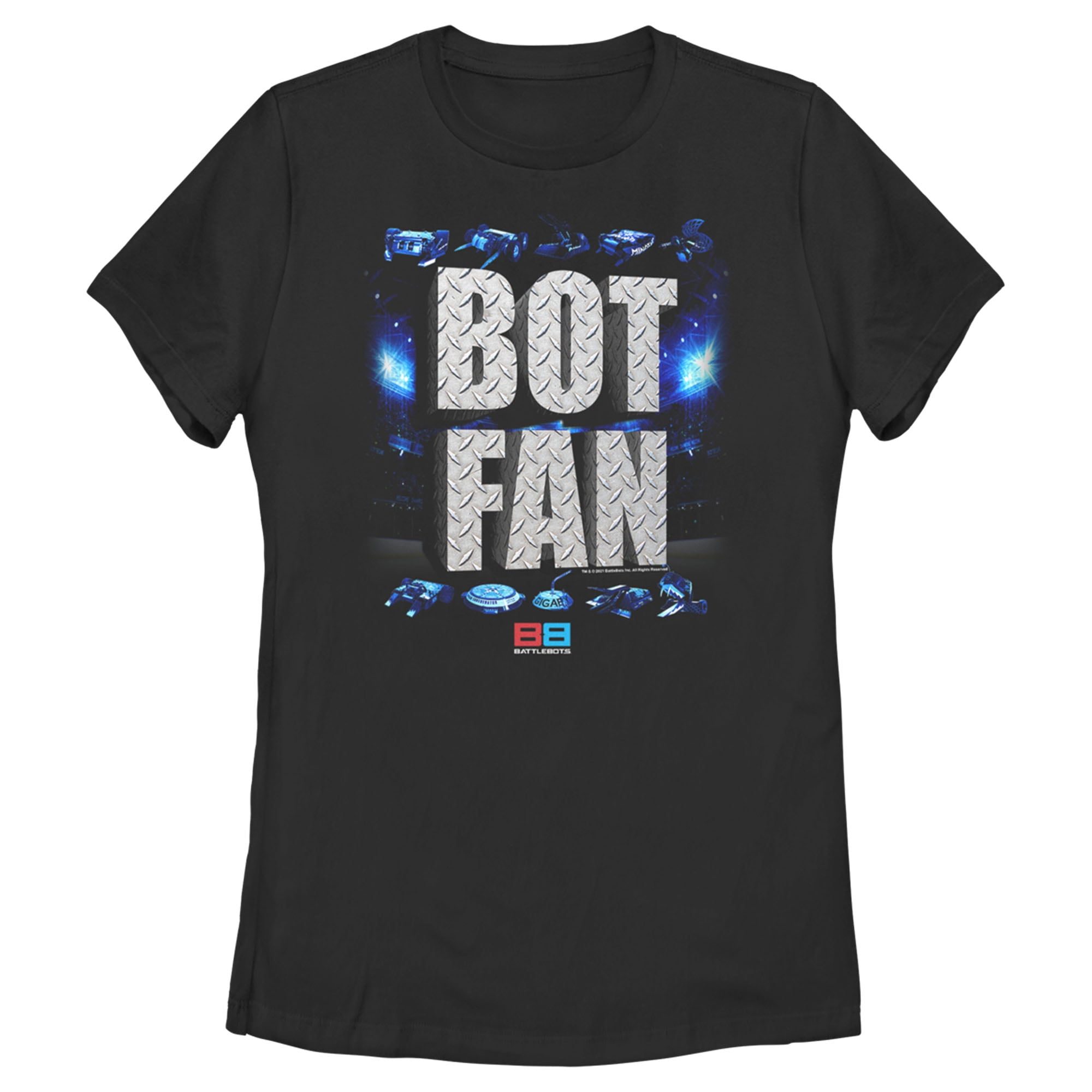 Women's Battlebots Bot Fan Graphic Tee Black X Large - Walmart.com
