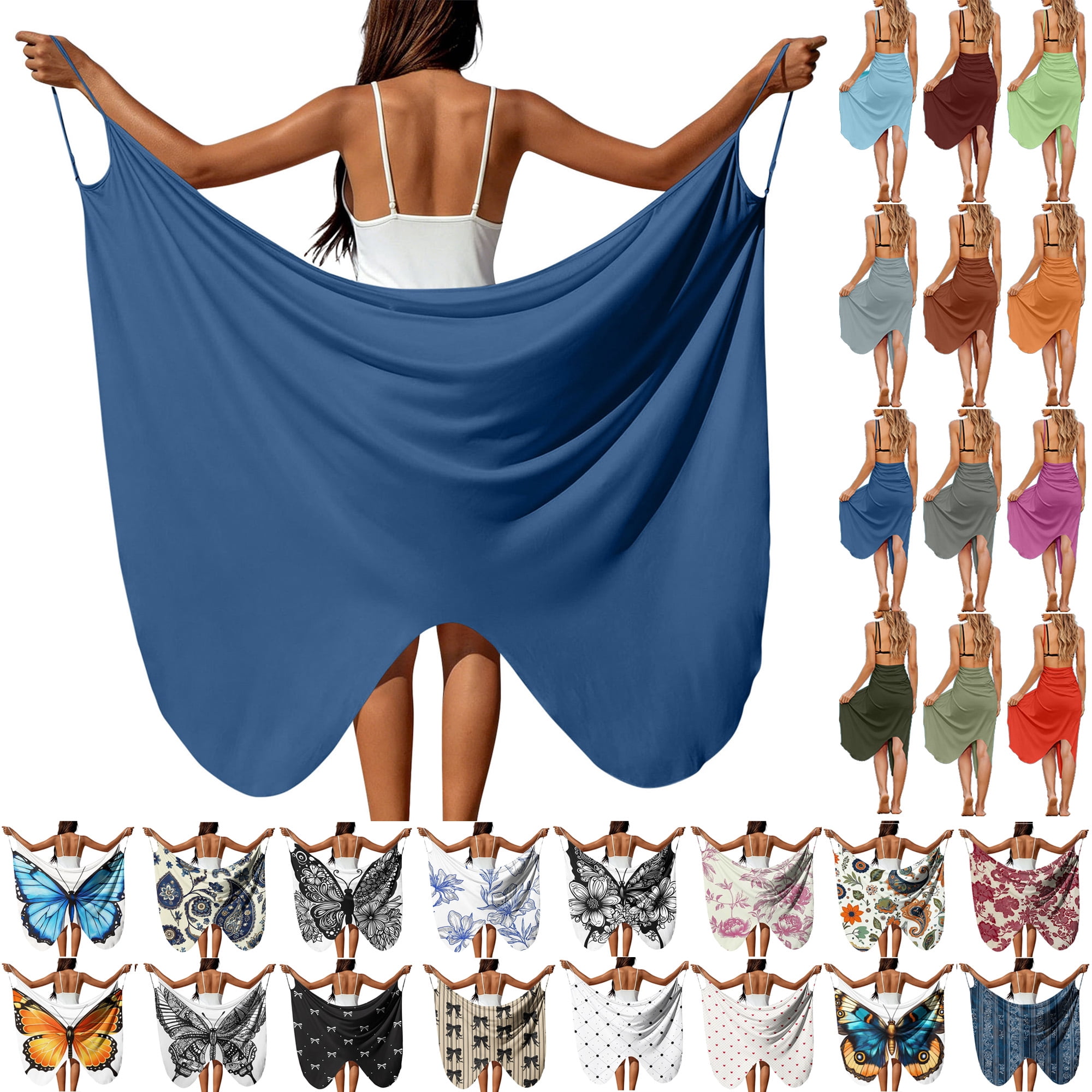 Women's Beach Sarong Semi-Sheer Swimwear Cover Ups Short Skirt with ...