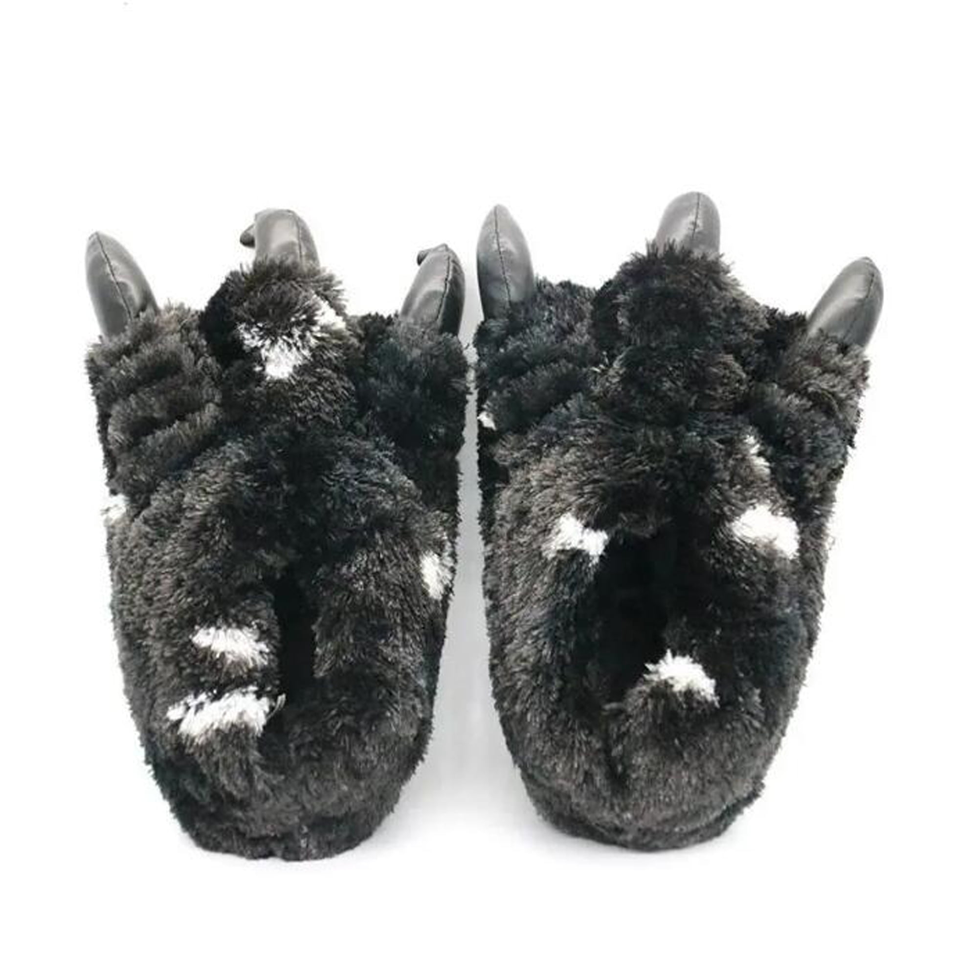 Women's Bear Claw Novelty Slippers, Slip On Round Big Toe Fluffy Flat ...