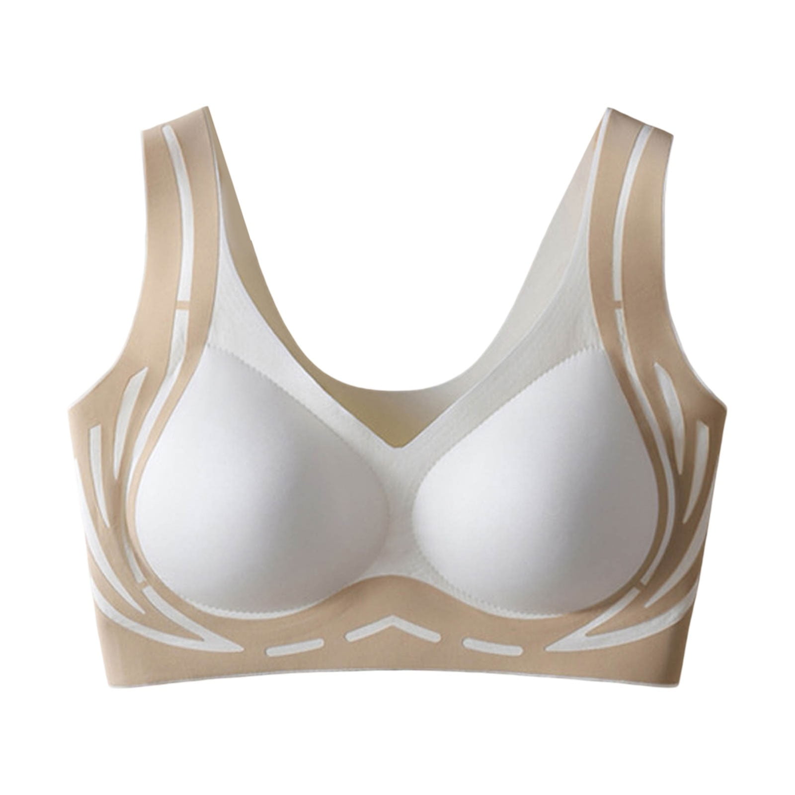 Women's Beautiful Back Lift Top Support Seamless Underwear Fixed Cup ...