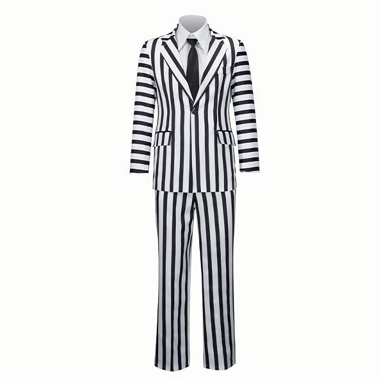 Women's Beetle Costume Suit Halloween Black and White Stripe Jacket ...