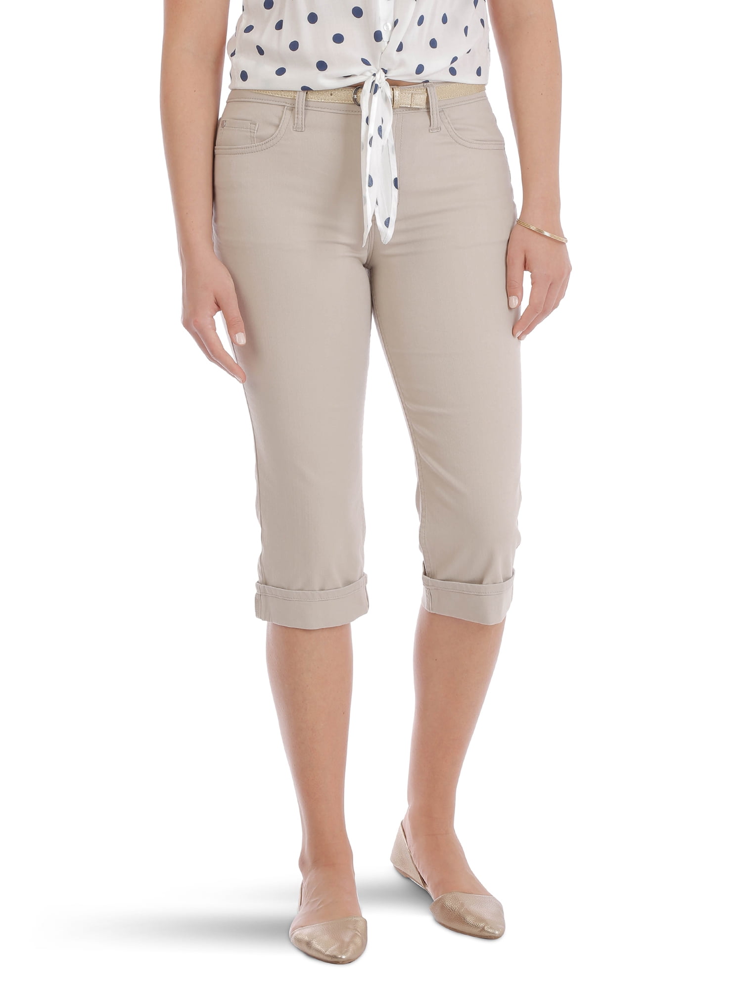 Women's Belted Cuff Capri - Walmart.com