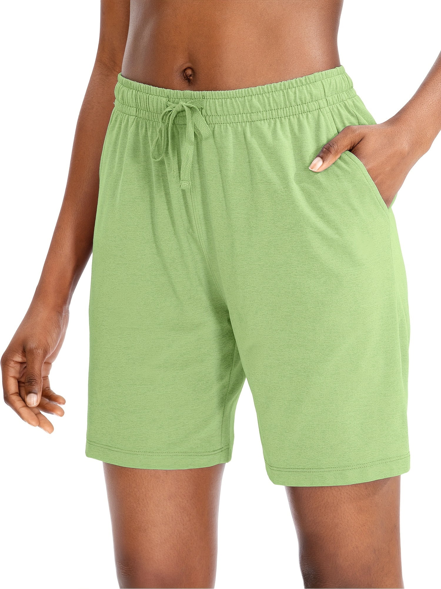 Women's Bermuda Shorts Jersey Shorts With Deep Pockets 7" Long Shorts ...