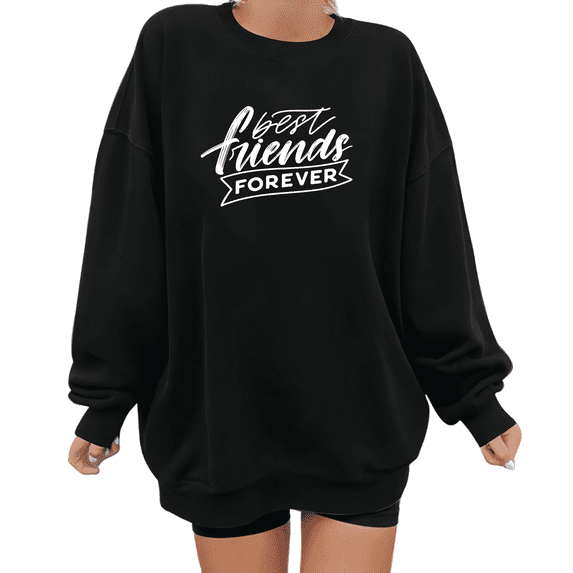 Women's "Best Friends Forever" Graphic Comfortable Sweatshirt Top ...