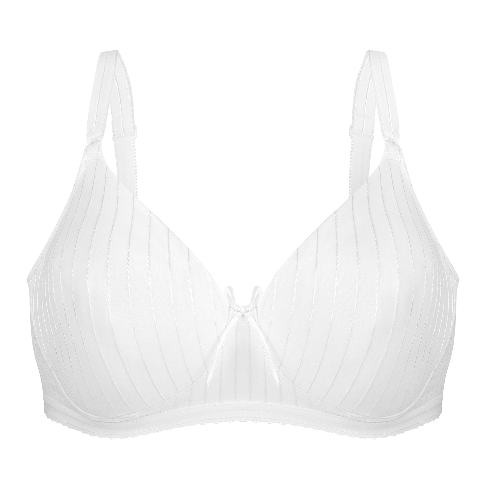 Women's Bestform 5006248 Striped Wireless Cotton Lightly-Lined Cup Bra ...