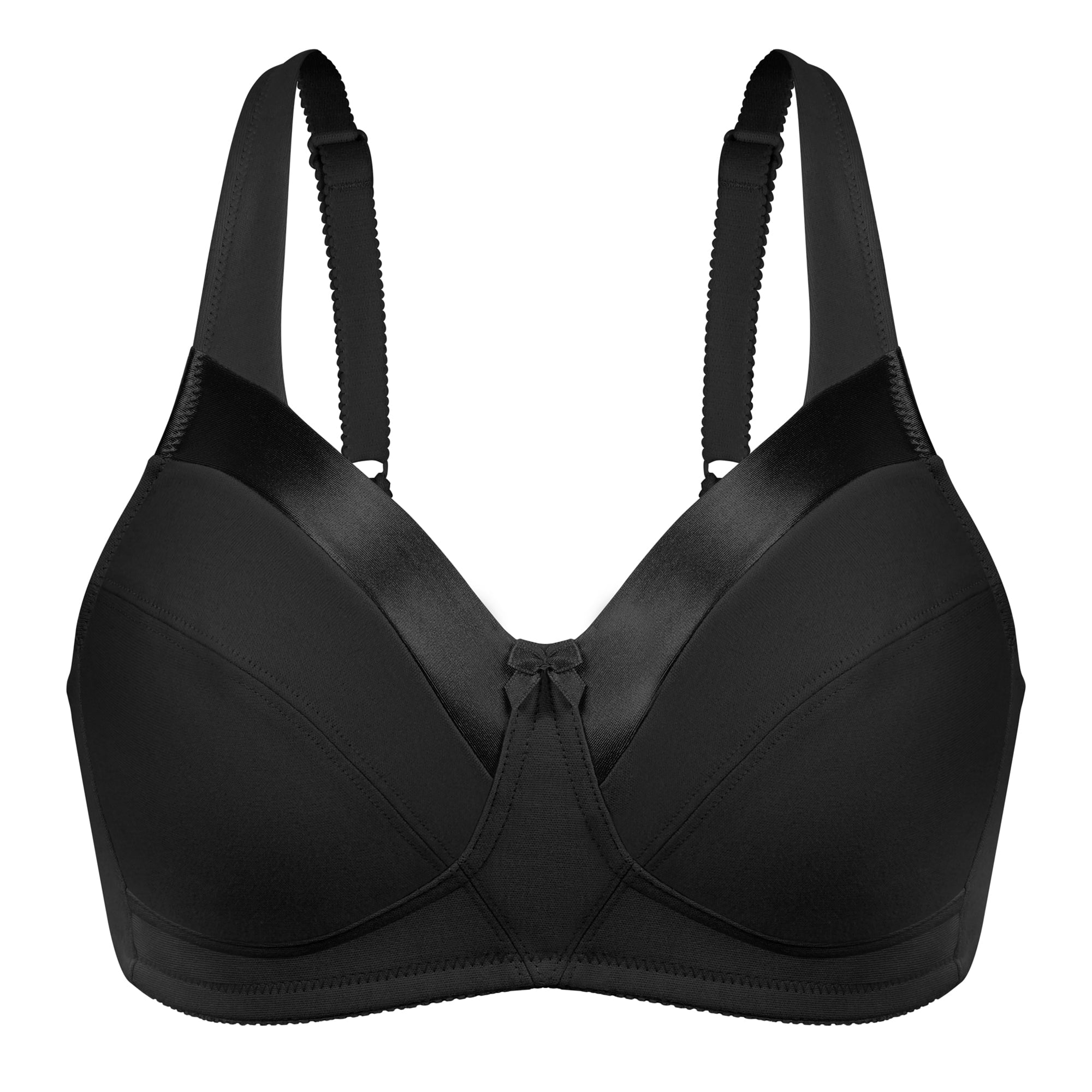 Women's Bestform 5006715 Satin Trim Wireless Cotton Unlined Cup Bra ...